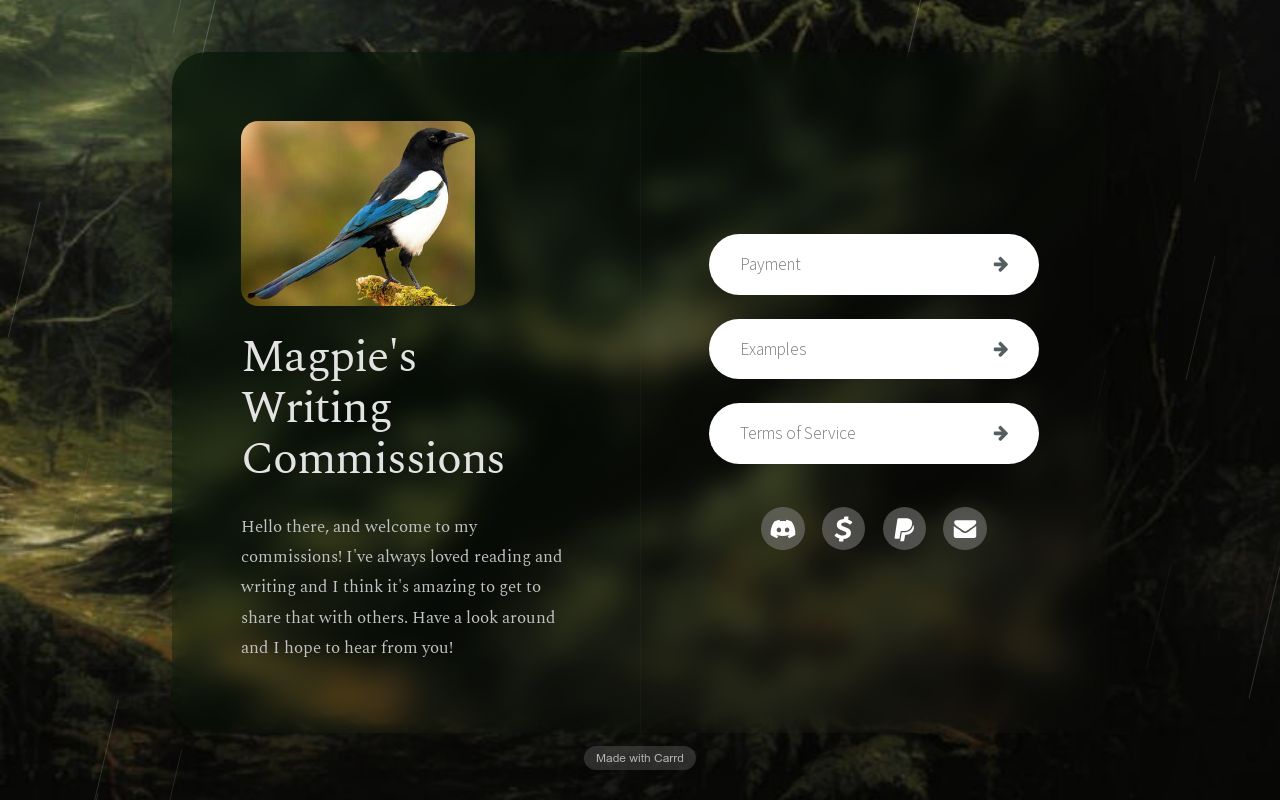 Magpie's Writing Commissions